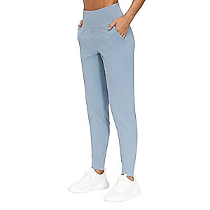 THE GYM PEOPLE Women's Joggers Pants Lightweight Athletic Leggings Tapered Lounge Pants for Workout, Yoga, Running (Medium, Denim Blue)