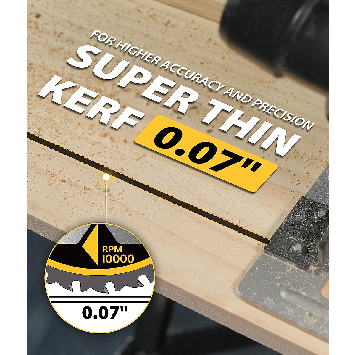 TOLESA 6 1/2 Circular Saw Blade 24 Teeth with 5/8" Arbor, ATB Carbide Teeth, Wood Cutting Framing Saw Blades for Miter Saw & Table Saw, Super Thin Kerf for Cutting Wood, Plywood, MDF, OSB (3 Pack)