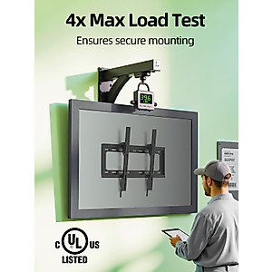 Tilting TV Wall Mount Low Profile for Most 26-55" Flat Screen LED, LCD, Curved TVs, Tilt TV Mount Bracket VESA 400x400mm- Holds Up to 99lbs, Easily Lock and Release to Mount on 12" or 16" Stud