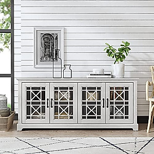 Galano Isadora 75 Inch TV Stand – Smartly Designed Entertainment Center with Spacious Storage - Perfect for Living Rooms - Wide Media Console in Dusty Grey Oak