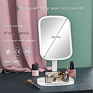 NC Mirror Makeup Mirror Desktop Plastic Led Portable Rechargeable Dressing Square Folding Makeup Mirror