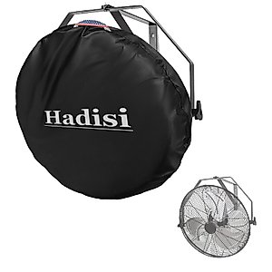 Hadisi Wall Mounted Non Oscillating Fan Cover,Suitable for 18"-20" Outdoor And Indoor Waterproof Wall Mounted Industrial Fans,Heavy-Duty 600D Oxford Cloth Waterproof And Dustproof Fan Cover,Black