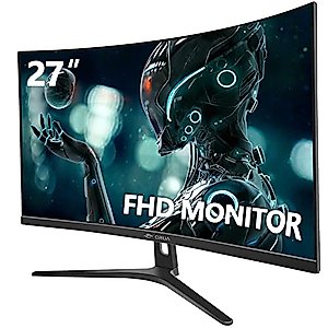 CRUA 27" 144hz/165HZ Curved Gaming Monitor, Full HD 1080P 1800R Frameless Computer Monitor, 1ms GTG with FreeSync, Low Motion Blur, Eye Care, VESA, DisplayPort, HDMI, Used Black