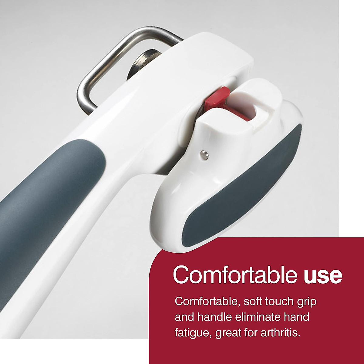 Zyliss Safe Edge Can Opener - Manual Can Opener with Lid Grippers - Safety Can Opener for Smooth Edges - Left- and Right-Handed Can Opener - Handheld Kitchen Tool - Gray