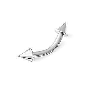 Scrap Metal 23 316L Surgical Steel Bent Curved Barbell Spike Cone 10g 10 Gauge 3/4