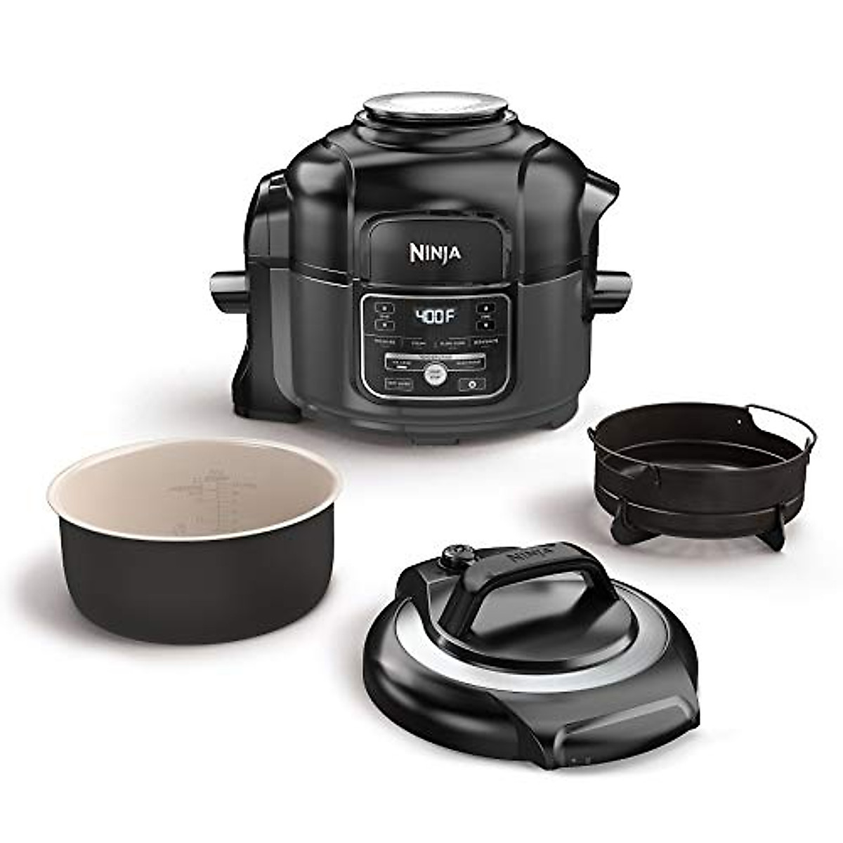 Ninja Foodi 7-in-1 Pressure, Slow Cooker, Air Fryer and More, with 5-Quart Capacity and 15 Recipe Book Inspiration Guide, and a High Gloss Finish