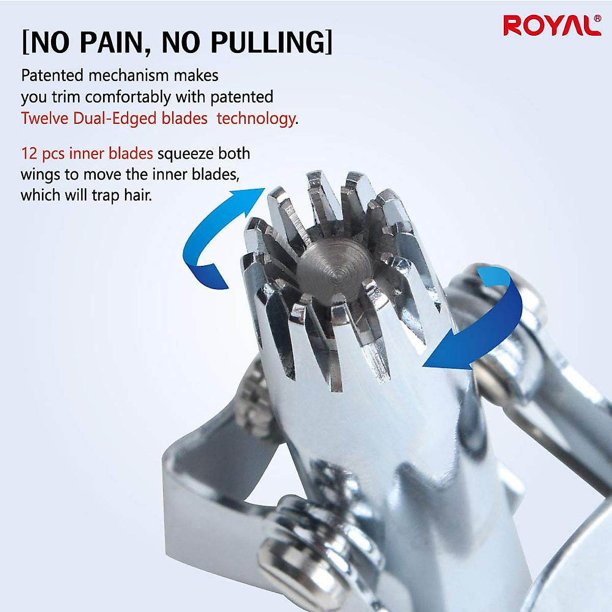 ROYAL [Made in Korea] Nose Hair Trimmer for Men Birdie, Manual, Battery-Free, Waterproof, Painless with Twelve Dual-Edged Blades, Patented Mechanism ET-4