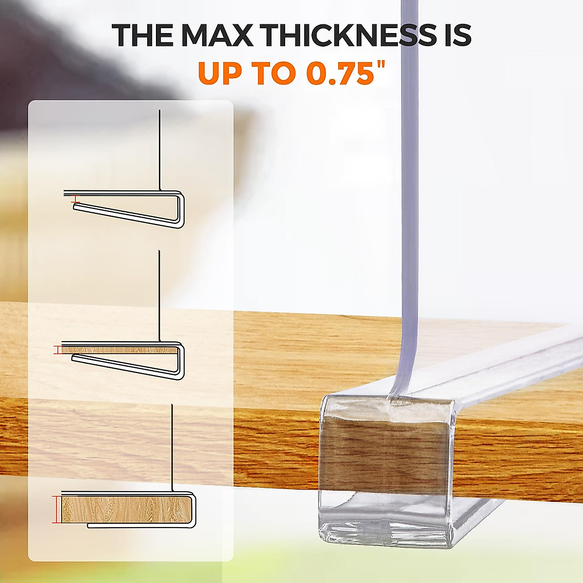 JOY DECOR 8 Pack Acrylic Clear Shelf Dividers for Closets Organizer and Storage Adjustable Vertical Wood Shelf Closet Separators for Clothes,Book,Bags in Bedroom and Kitchen