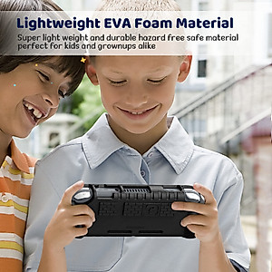 Fintie Kids Case for Nintendo Switch Lite 2019 w/2 Game Card Slots - [Ultralight] [Shockproof] Protective Cover with Ergonomic Grip, Kids Friendly Grip Case for Switch Lite Console, Black