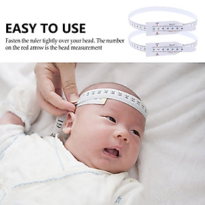 TEHAUX Head Circumference Measuring Tape, Measure Rulers for Pediatrics, Plastic, Reusable, Non- Stretchable with End Insert (6Pcs 22inch）