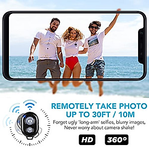 2 Pack Wireless Camera Remote Control - Wireless Remote for iPhone & Android Phones iPad iPod Tablet, Clicker for Photos & Videos