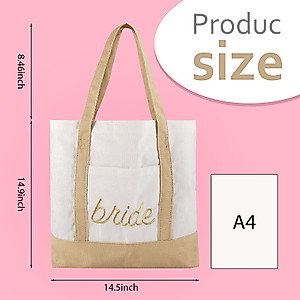 Bride Tote Bag Bride Gifts Bride Bag Bride to Be Gifts Bride to Be Bag Bachelorette Party Decorations Bridesmaid Gift Bride To Be Accessory Wedding Engagement Bridal Shower Gift,Engagement Party Favor