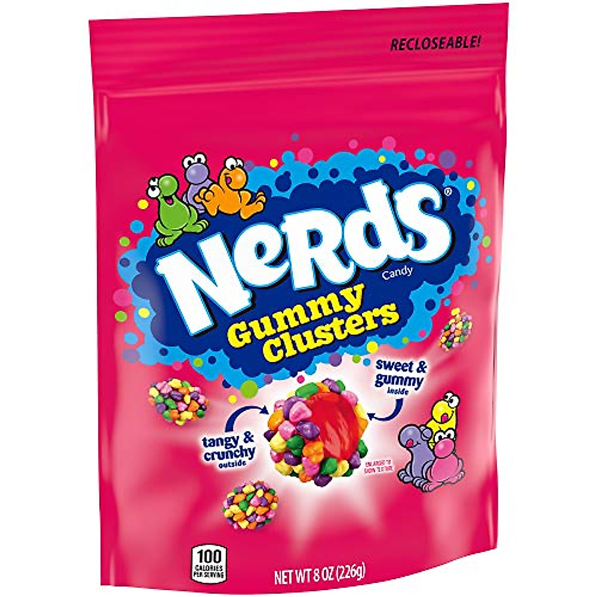 Nerds Rainbow Gummy Clusters Candy - Resealable 8 Ounce Bag |Easter Gift Basket Candy| Easter Egg Filler