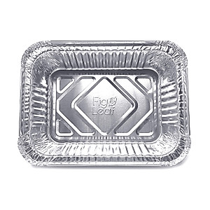 Fig & Leaf (480 Pack) Premium 1.5-LB Takeout Pans with Lids l Medium 7" x 5" x 2" l Heavy Duty Disposable Aluminum Foil for Catering Party Meal Prep Freezer Drip Pans BBQ Potluck Holidays