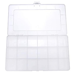 Xiaoyztan 2 Pcs 18-Grid Plastic Storage Cases Multifunctional Container Boxes for Small Components Jewelry Sweets Medicine (8" x 4.7" x 1.3")
