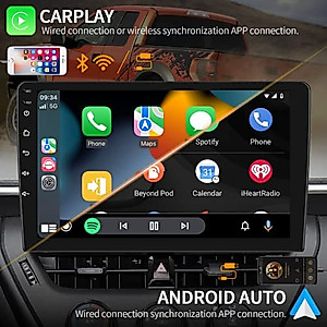 2023 Android 11 Double Din Car Stereo with Wireless Apple Carplay Android Auto, Hikity 10 Inch Touch Screen Car Radio with HiFi/BT/GPS Navigation Support Fastboot Backup Camera WiFi Connection