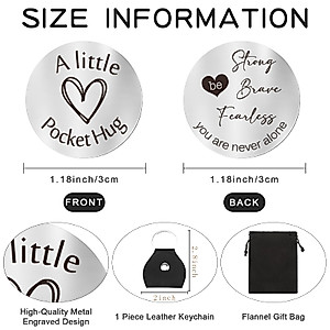 Sureio Pocket Hug Token Long Distance Relationship Keepsake Stainless Steel Double Sided Inspirational Gift with Keychain (Be Strong)