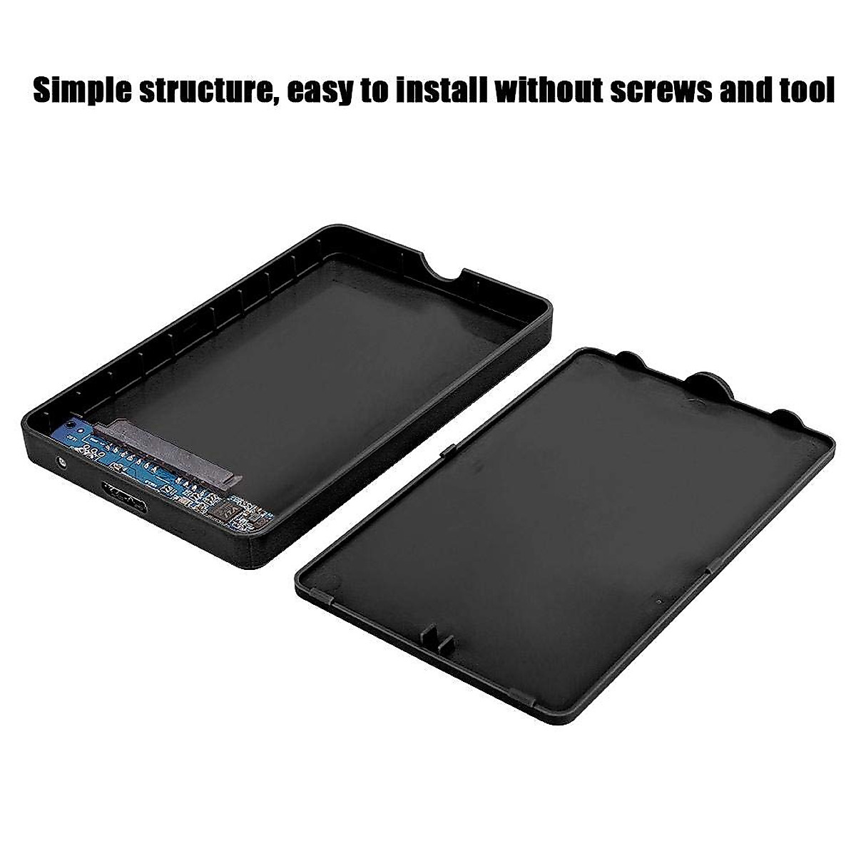 Liyeehao Mobile Hard Drive, HDD Box, ABS Material High-Speed USB 3.0 Interface for WINDOWS7/XP/Vista 2.5-Inch Hard Drives(Black)