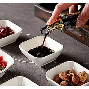 Lawei 12 Packs Ceramic Dip Bowls Set - 3 oz Condiments Server Dishes Mini Bowls Soy Sauce Dish for Sauce, Vinegar, Ketchup, BBQ and Party Dinner