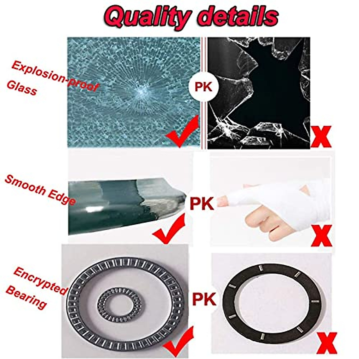 WYFFF 36inch Glass Lazy Susan Turntable, Round Tabletop Tempered Glass Rotating Tray, Aluminum Alloy Bearing, Silent/Smooth, Easy to Share All Food