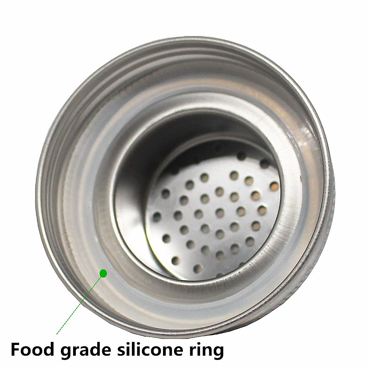 Stainless Steel Mason Jar Shaker Lids with Silicone Seals for Dredge Flour,Mix Spices,Sugar, Salt, Peppers and Any Regular Mouth Mason Jar Canning Jar (4)