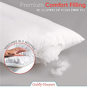 Digital Decor Toddler Pillow - 100% Cotton Outer Fabric - Made in USA Baby Pillow Perfect for Sleeping in Daycare Preschool, Portable Travel Pillow for Neck Head and Spine - 13"x18"