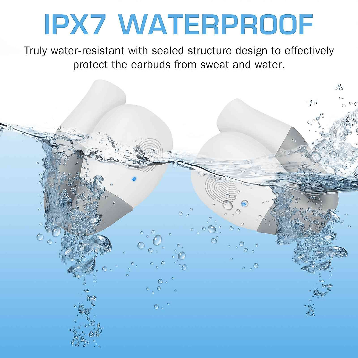 UrbanX UX3 True Wireless Earbuds Bluetooth Headphones Touch Control with Charging Case Stereo Earphones in-Ear Built-in Mic Headset Premium Deep Bass for Nokia 2.2 - Gray