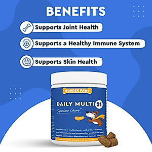 WONDER PAWS Omega Max Fish Oil Plus Daily Multivitamin Chews - for Dog Joint Health, Skin Moisture, Immune System Support & Daily Wellness - Omega Max 16 Ounces - Multivitamin 60 Chews