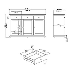 Tvilum Sonoma Sideboard with 3 Doors and 3 Drawers, White