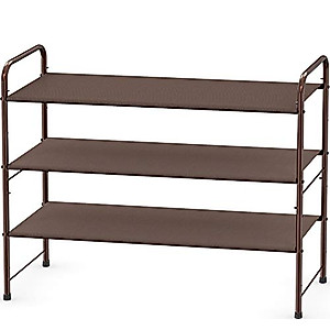 Simple Houseware 3-Tier Shoe Rack Storage Organizer 12-Pair / 20-Pair, Bronze