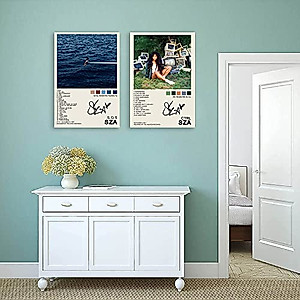 SZA Poster Home Decor Singer Music Ctrl Album SOS Cover Signed Limited Edition Canvas Wall Art Picture Print Bedroom Decorative Painting Souvenir Collection Gift (C,2P 8x12in Unframed)