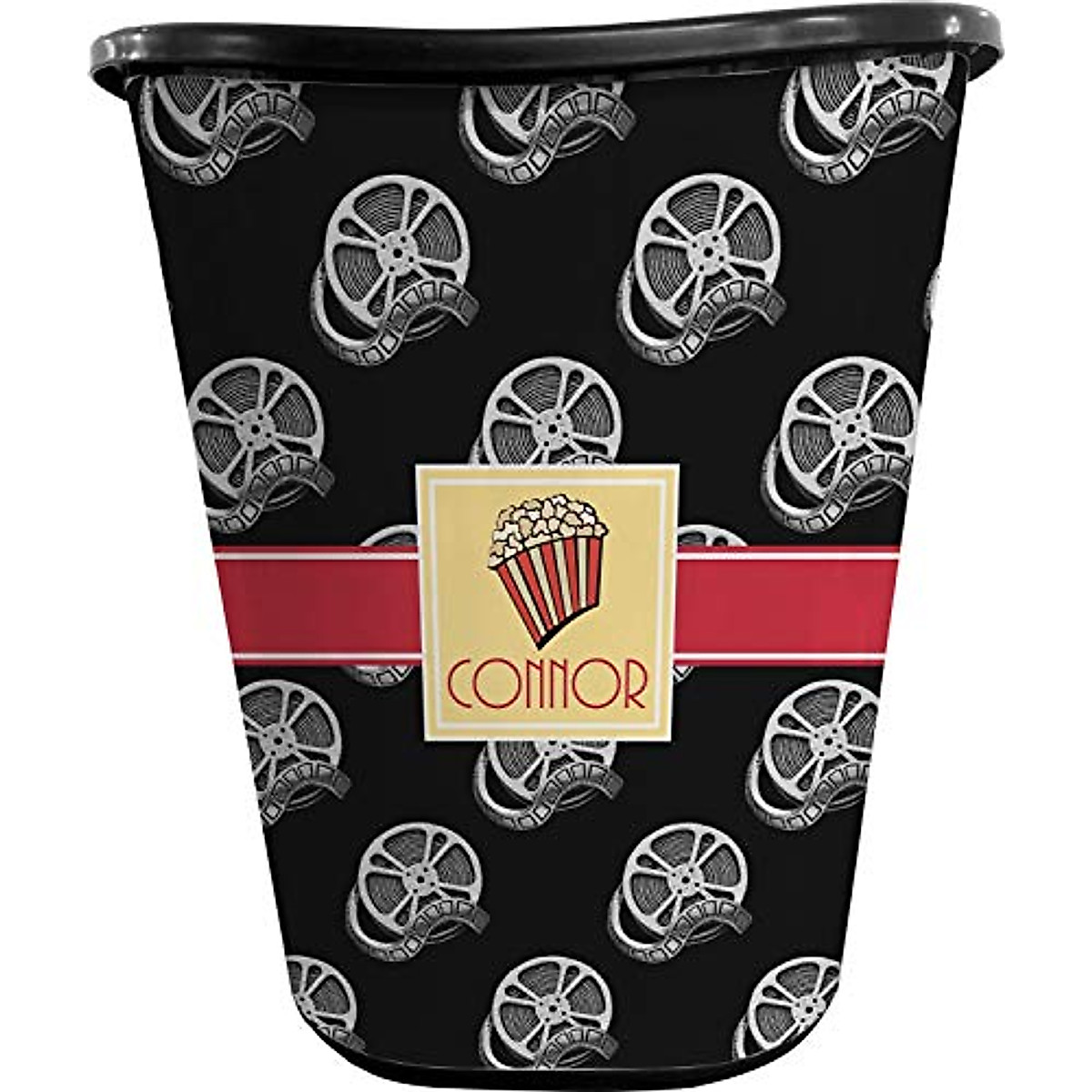 RNK Shops Movie Theater Waste Basket - Double Sided (Black) (Personalized)