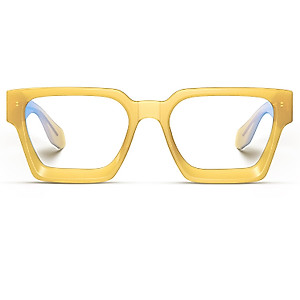 VISOONE Blue Light Blocking Glasses with TR97 Rectangle Frame and Chic Preppy Look for Women Men RIVER