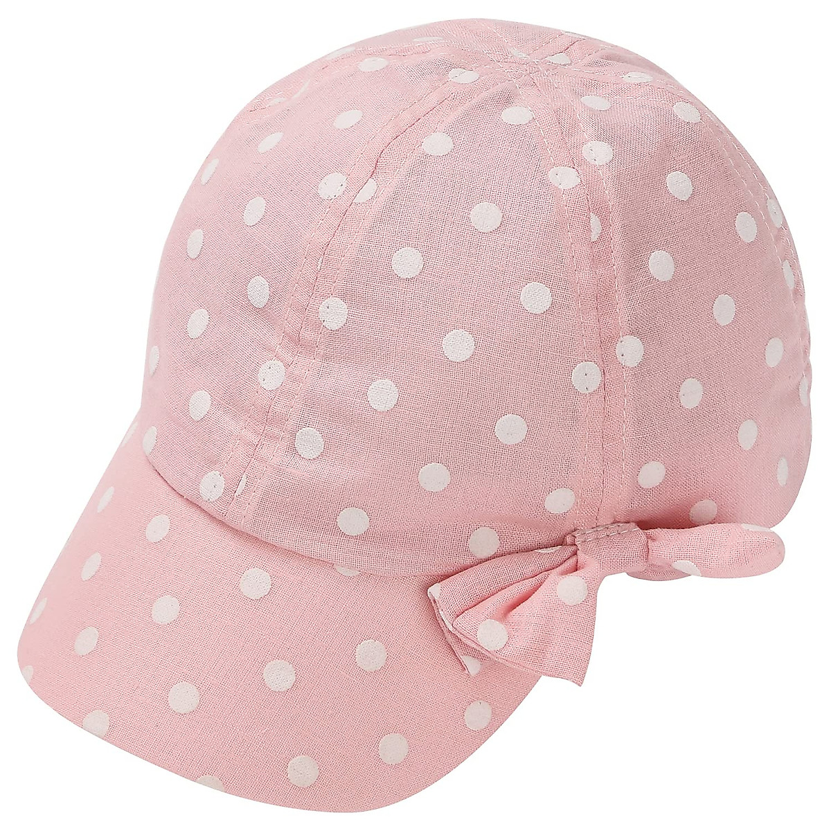 AMIYAN Toddler Sun Hat Girls Summer Cap Polka Dot Bow-tie Beach Hat Baseball Caps UPF 50+ UV Protection
