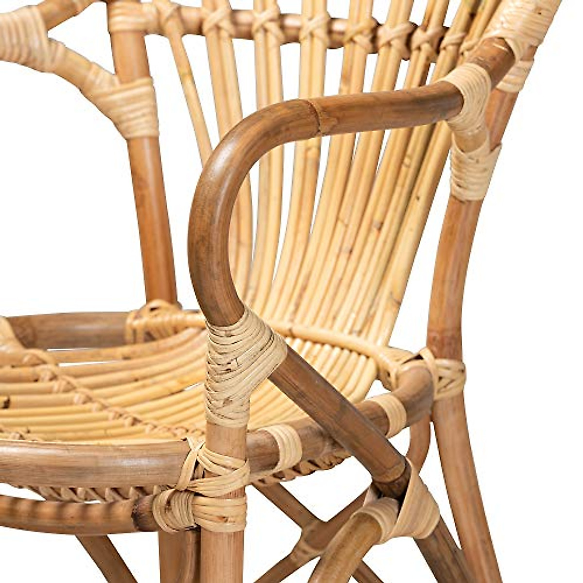 bali & pari Sheraton Modern and Contemporary Light Honey Rattan Dining Chair