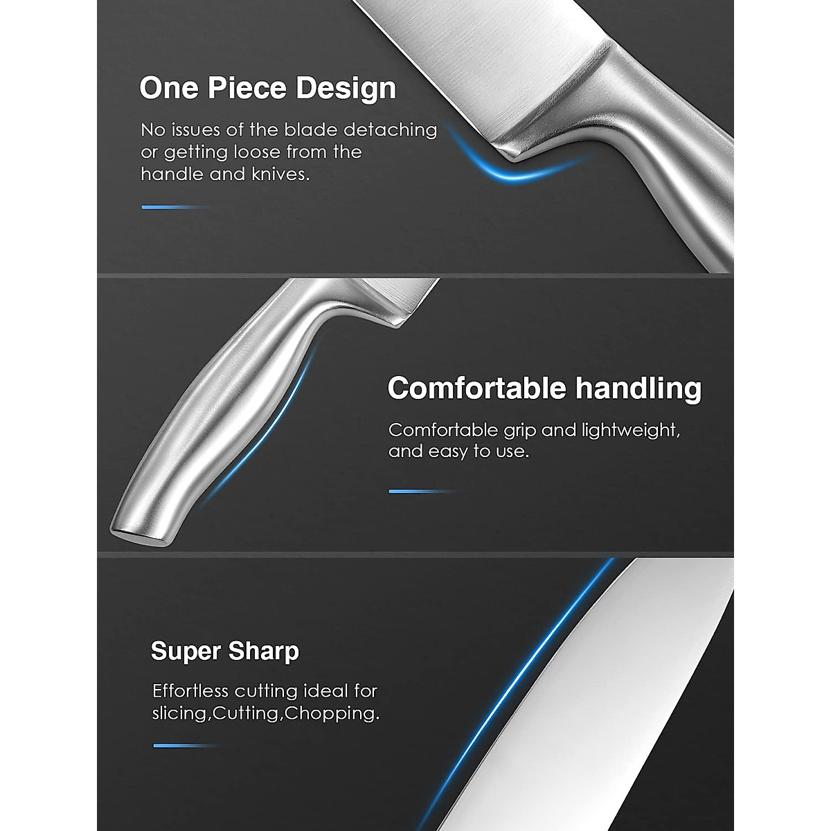 15 Pieces Kitchen Knife Set with Wooden Block Forged Premium German High Carbon Stainless Steel, Classic Triple Rivet Chef Knife, Super Sharp Knives, Perfect Cutlery Set Gift