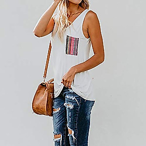 Womens Summer Tops Dressy Casual V Neck Shirts for Women Women's Sparkle Sequin Party Blouse Tops Shimmer Glitter 3/4 Slit Sleeve Dressy Tops White