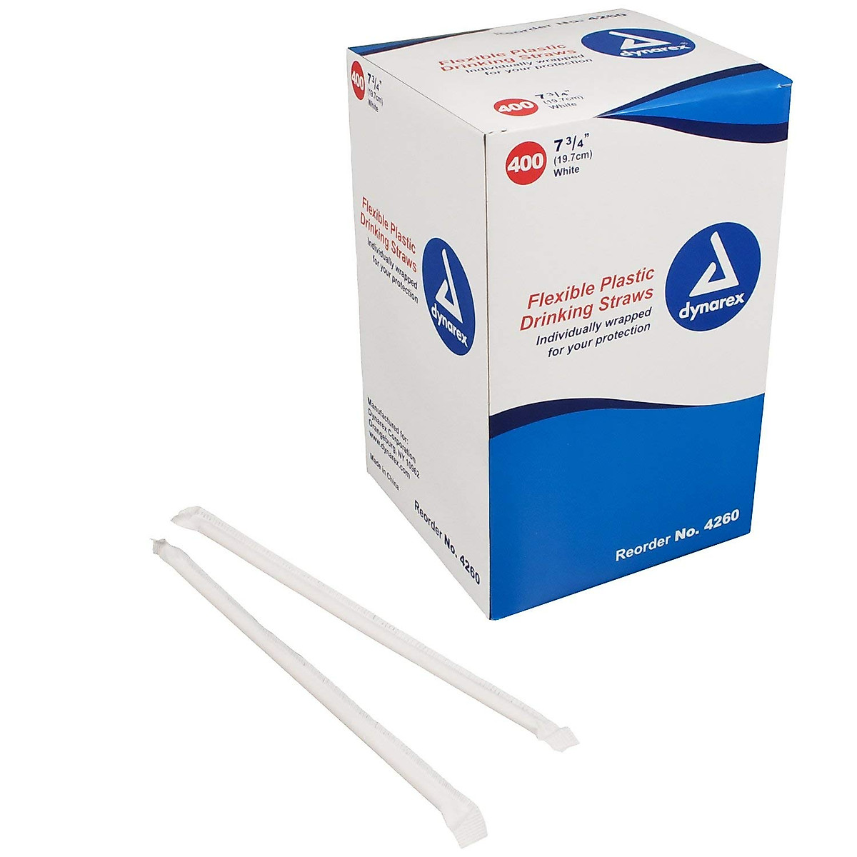 Dynarex 4260 Flex Straws 7 3/4; - 400/Case