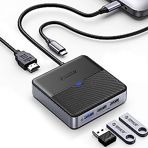 USB C Hub, ORICO 5 in 1 USB C Docking Station with 4K HDMI, 60W PD Charging, USB Port 5 Gbps, 2 USB Port 480Mbps, Type C Multiport Adapter for MacBook Pro iPad Lenovo Dell Hp Laptop