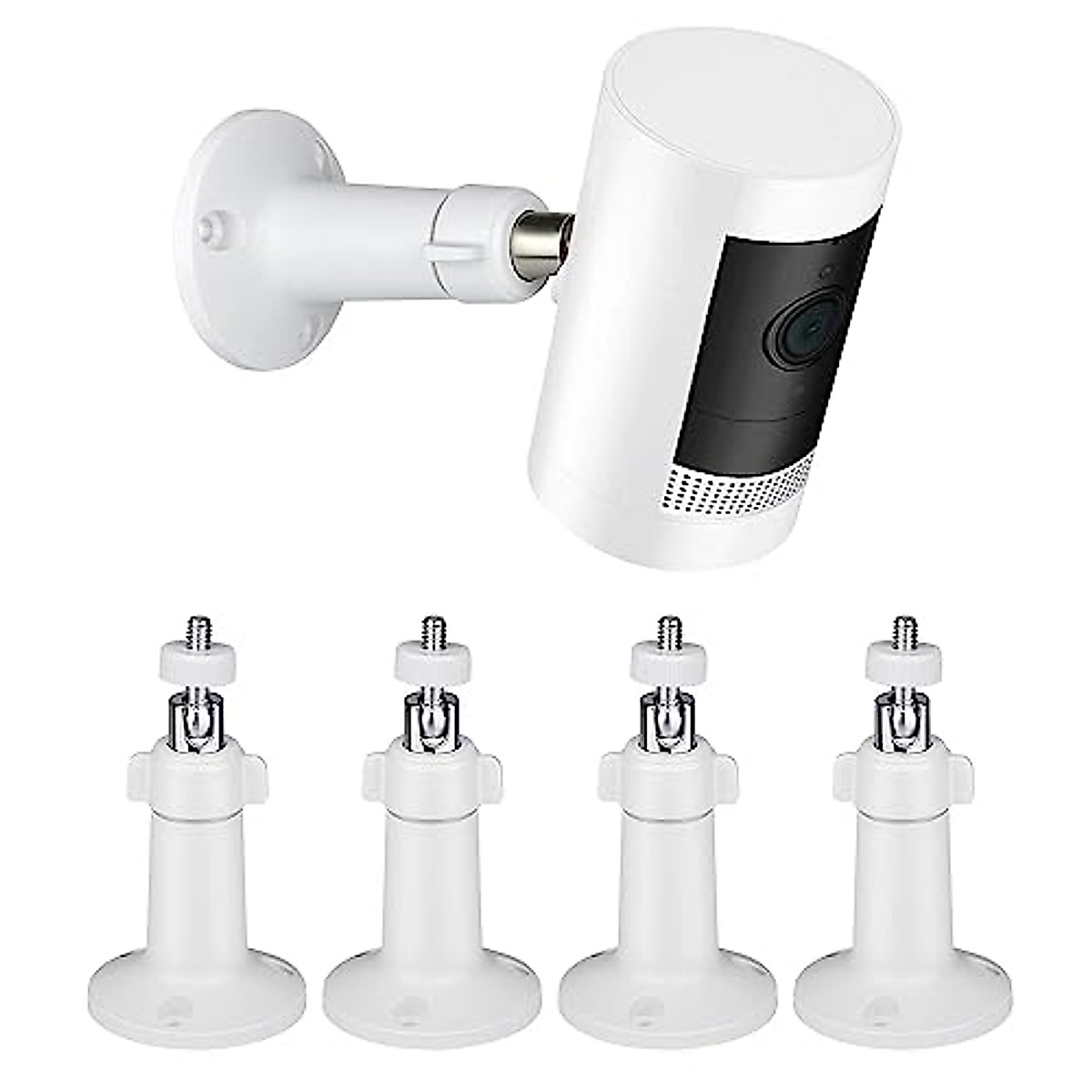 Wall Mount Compatible with Ring Indoor Cam & Ring Stick Up Cam, 360 Degree Adjustable Mount Bracket for Ring Camera Outdoor Indoor Security Camera System(4Pack)