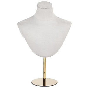 Displays2go PU Foam Headless Mannequin Bust, Countertop - Gray (SMFBGRY)