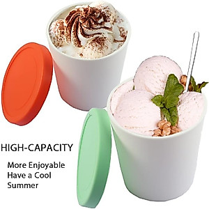 INANNING Modern and Sleek Ice Cream Containers (4 Pcs) - Reusable, Leak Resistant, Freezer & Microwave Safe