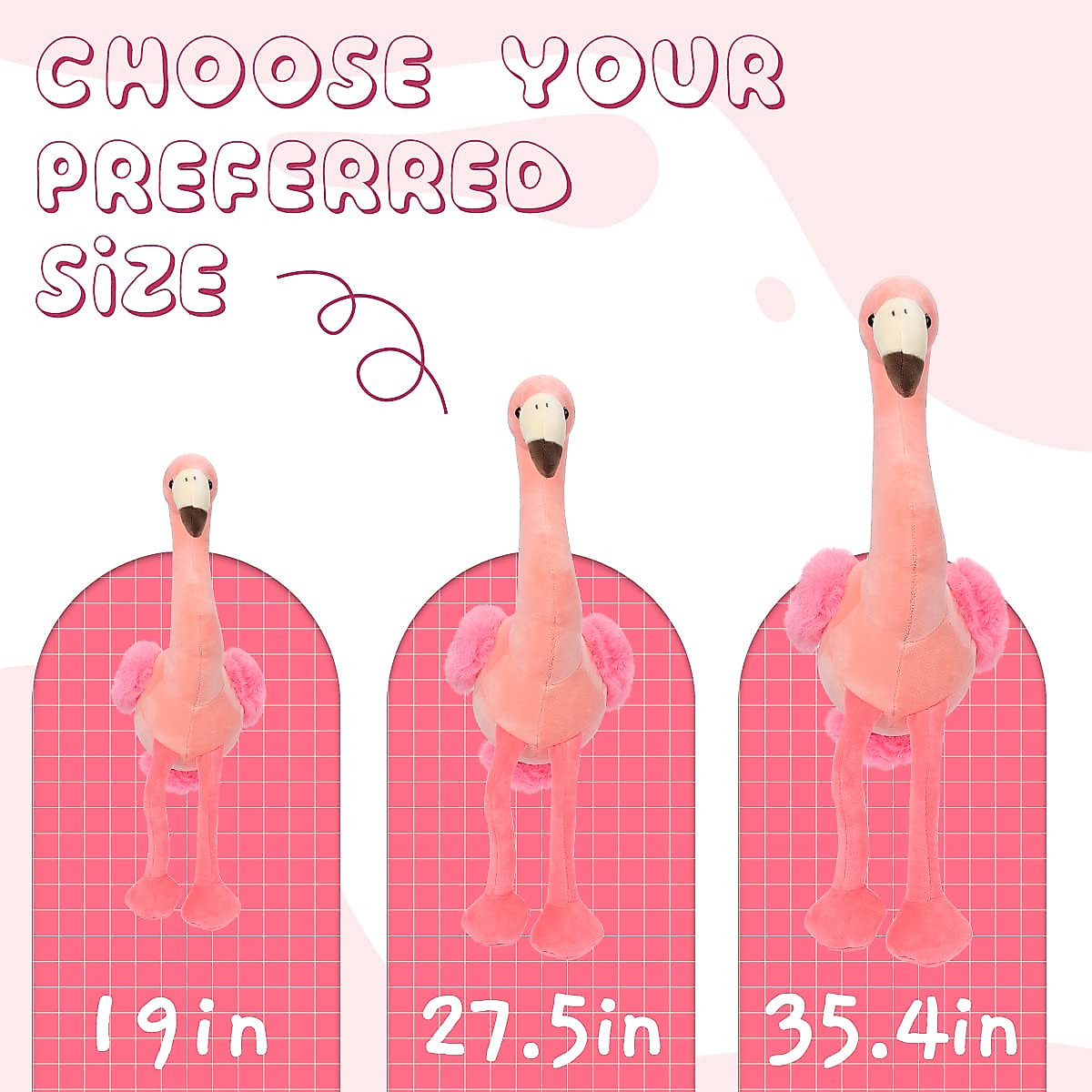 AIXINI 19inch Soft Plush Flamingo Stuffed Animal Toys, Pink Flamingo for Girls Gifts & Decor