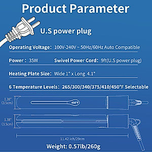 NITION Ceramic Tourmaline Flat Iron for Hair LCD 1" Hair Straighteners MCH Fast Heating UP Healthy Smooth Straightening Styling Tools with Travel Pouch Bag. 265-450°F Adjustable 6 Temperatures Levels