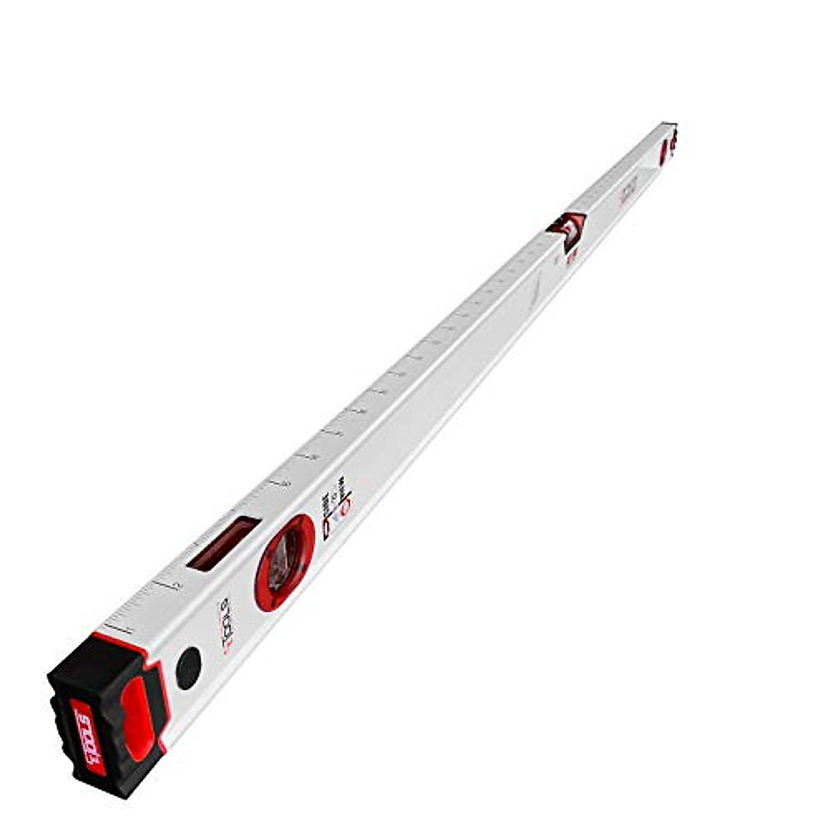 CE Tools 48 Inch Red Edge Level - 4 Foot Level Tool with Shock-Proof Vial, Milled Bottom, and Robust End Caps, Aluminium