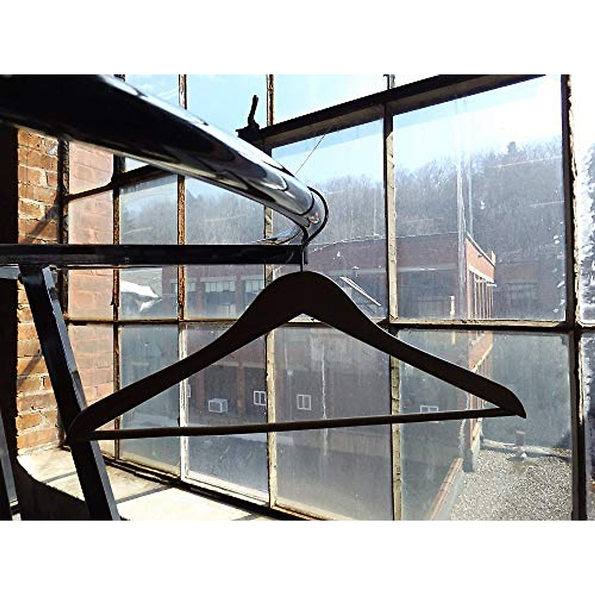 NAHANCO 8217CHHU Flat Wooden Suit Hanger with Chrome Hook, 17", Black (Pack of 25)