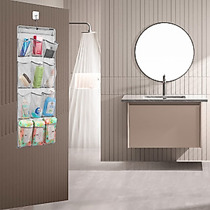 ANZORG Mesh Shower Organizer Hanging Caddy Quick Dry Bathroom Storage for Toiletry Accessories with Rotating Hanger (12 Pockets)