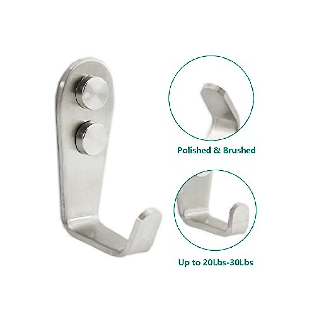 Ulifestar Stainless Steel Coat Hooks, Heavy Duty Metal Hooks for Hanging Towels Keys Hats,Kitchen Bathroom Wall Mounted Hanger Hooks Indoor and Outdoor Hooks with Installation Screws 8 Pack