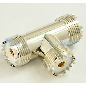 Dual Cable T Connector - SO-239 to SO-239