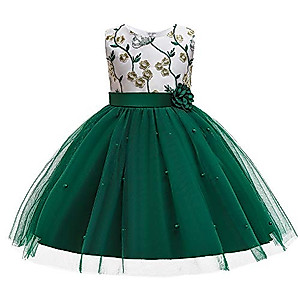 Flower Girl Dress Party Pageant Baptism Christening Ball Gown Dresses Toddler Wedding Bridesmaid Easter Christmas Lace Tutu Dress 4T 5T Green 120